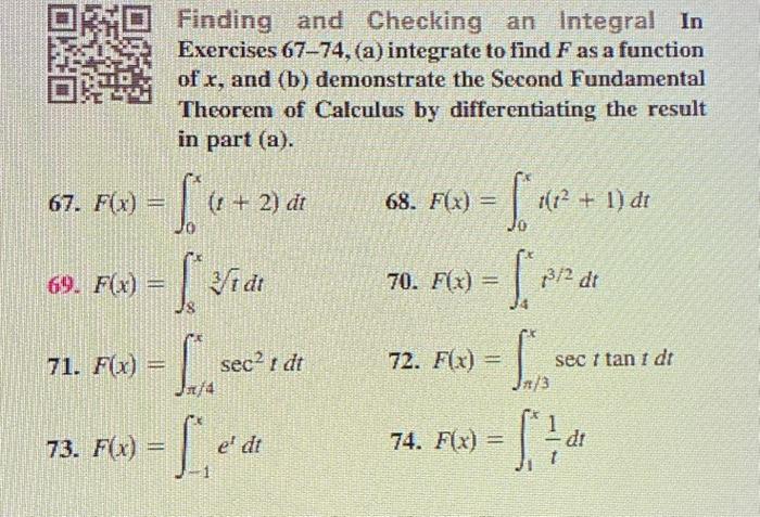 Solved Finding and Checking an Integral In Exercises 67-74, | Chegg.com