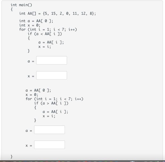 Solved Consider the above array and answer the questions.int | Chegg.com