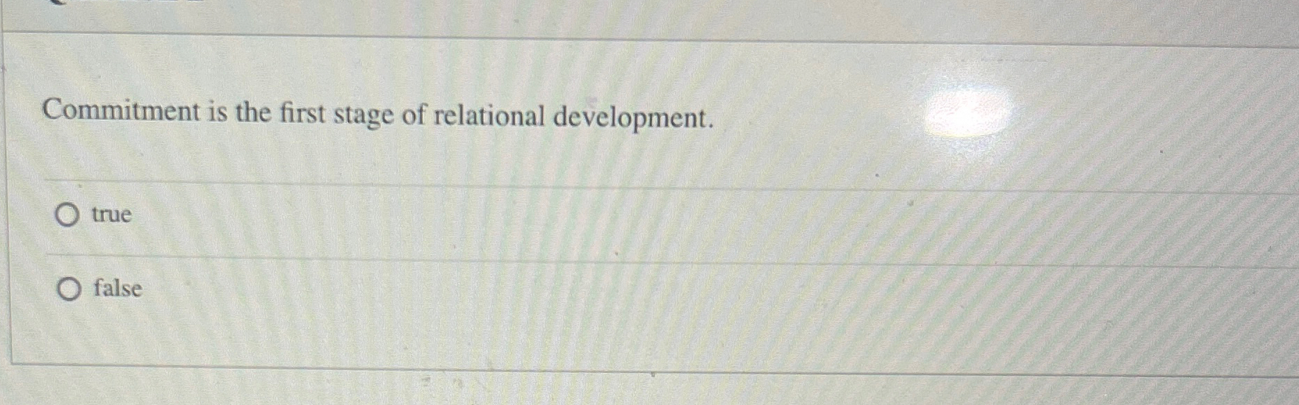 Solved Commitment is the first stage of relational | Chegg.com