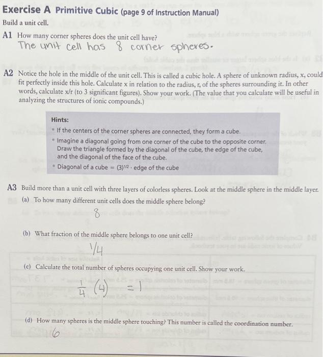 Exercise A Primitive Cubic (page 9 of Instruction | Chegg.com