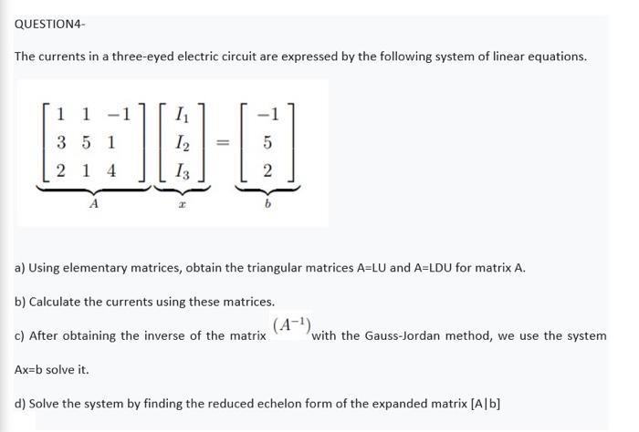 The currents in a three-eyed electric circuit are | Chegg.com