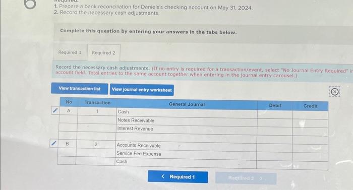 The cash records and bank statement for the month of | Chegg.com