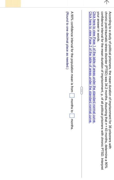 Solved According to a study of political prisoners, the mean | Chegg.com