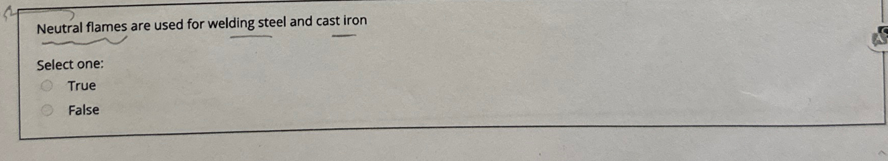 Solved Neutral flames are used for welding steel and cast | Chegg.com