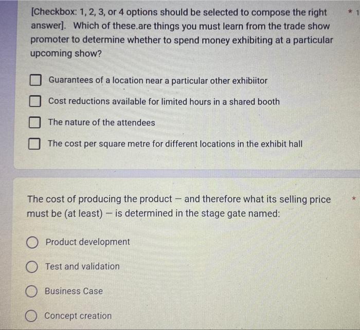 Solved [Checkbox: 1,2,3, or 4 options should be selected to | Chegg.com