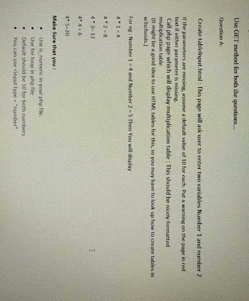 Solved Use GET method for both the questions... Question A: | Chegg.com