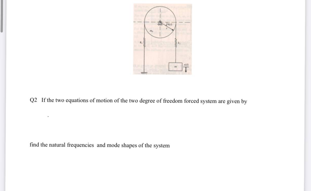Solved Joan mu Q2 If the two equations of motion of the two | Chegg.com