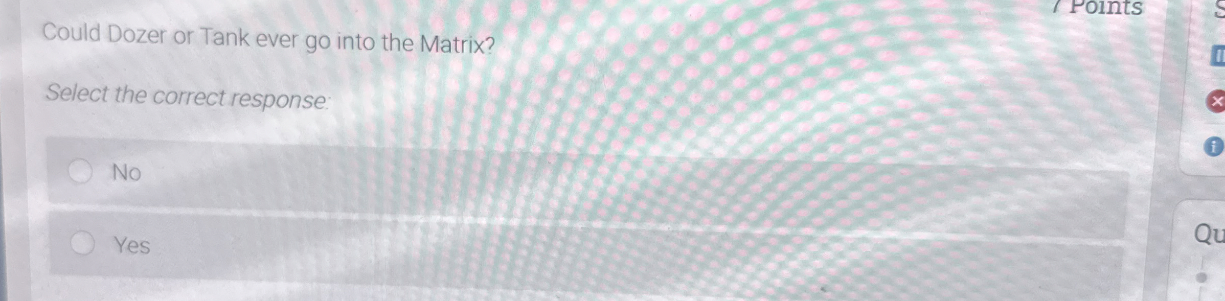 Could Dozer or Tank ever go into the Matrix?Select | Chegg.com