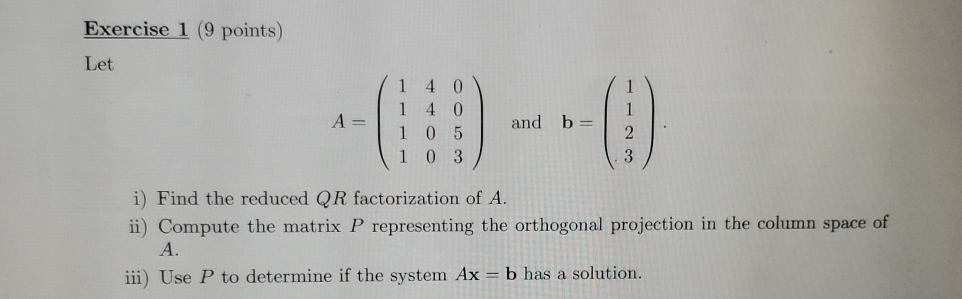Solved Exercise 1 (9 | Chegg.com