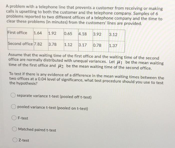 Solved A problem with a telephone line that prevents a | Chegg.com