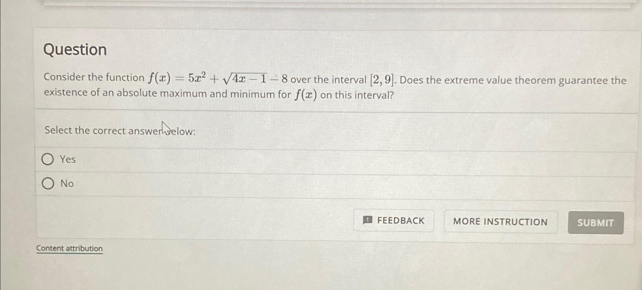 Solved QuestionConsider the function f(x)=5x2+4x-12-8 ﻿over | Chegg.com