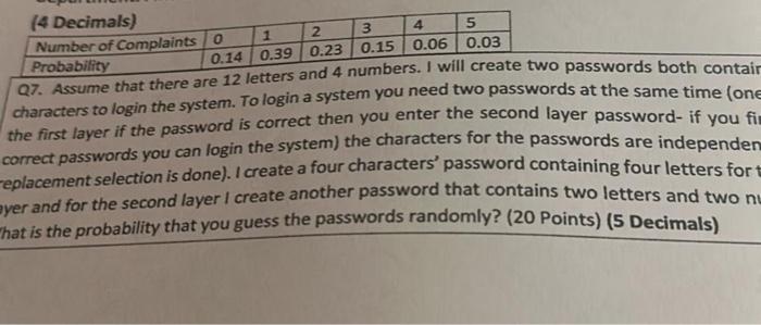 Solved two passwords both contai Q7. Assume that there are | Chegg.com