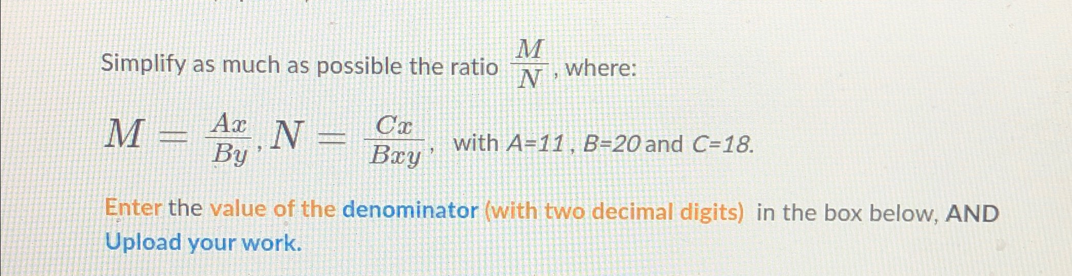 Solved Simplify as much as possible the ratio MN, | Chegg.com