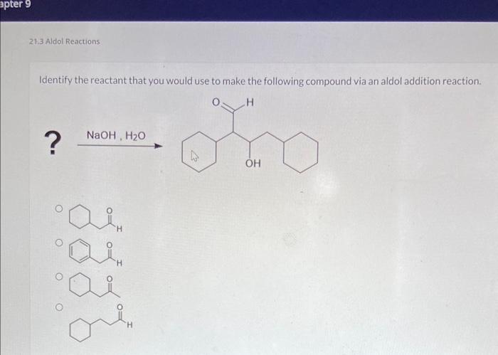 Solved Identify the reactant that you would use to make the | Chegg.com