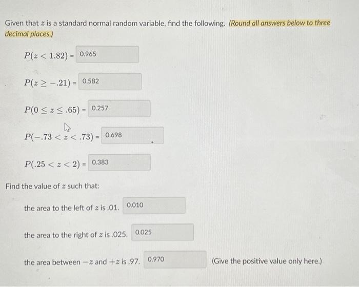 Given That Z Is A Standard Normal Random Variable