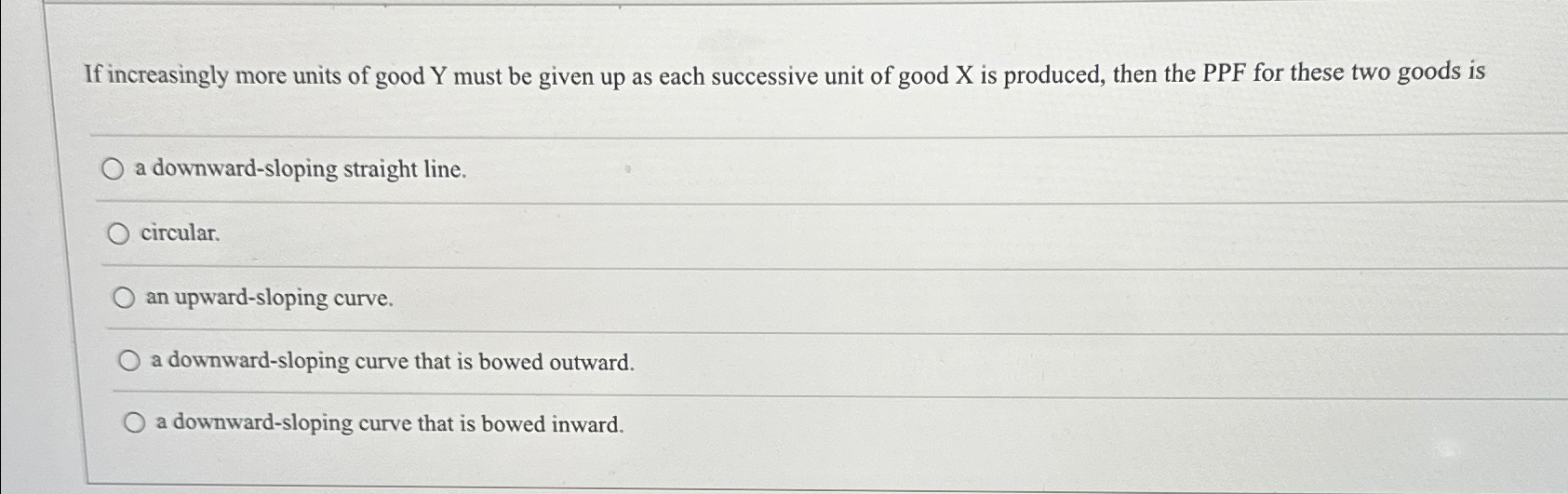 Solved If increasingly more units of good Y ﻿must be given | Chegg.com
