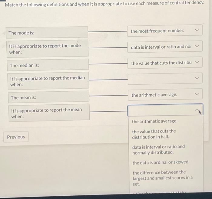 Solved Match the following definitions and when it is | Chegg.com
