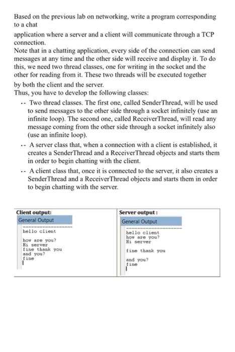 Solved Based on the previous lab on networking, write a | Chegg.com