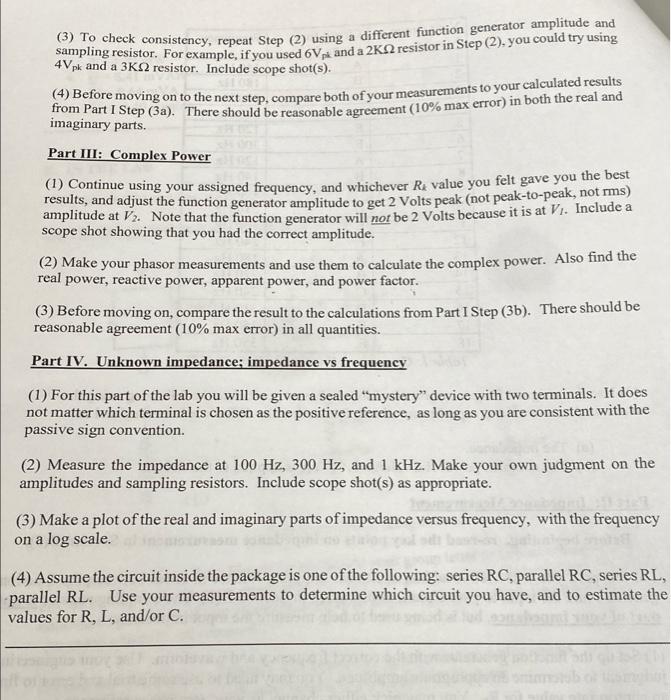 (3) To check consistency, repeat Step (2) using a | Chegg.com