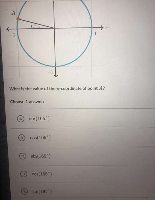 Solved A 15 T -1 1 What is the value of the y-coordinate of | Chegg.com