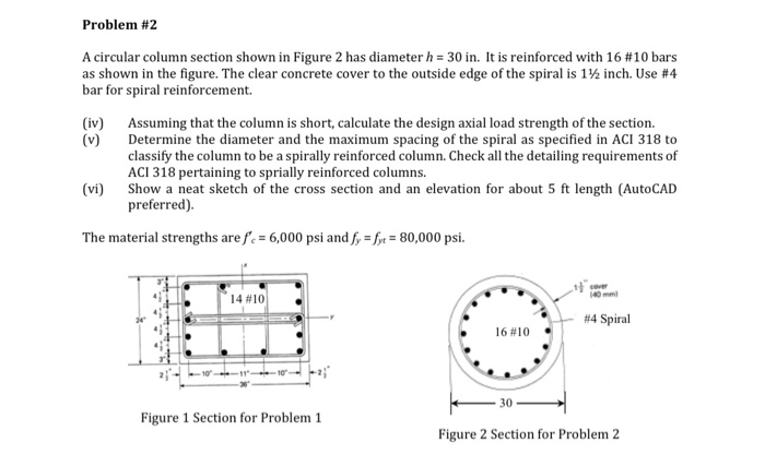 Solved Problem #2 A circular column section shown in Figure | Chegg.com