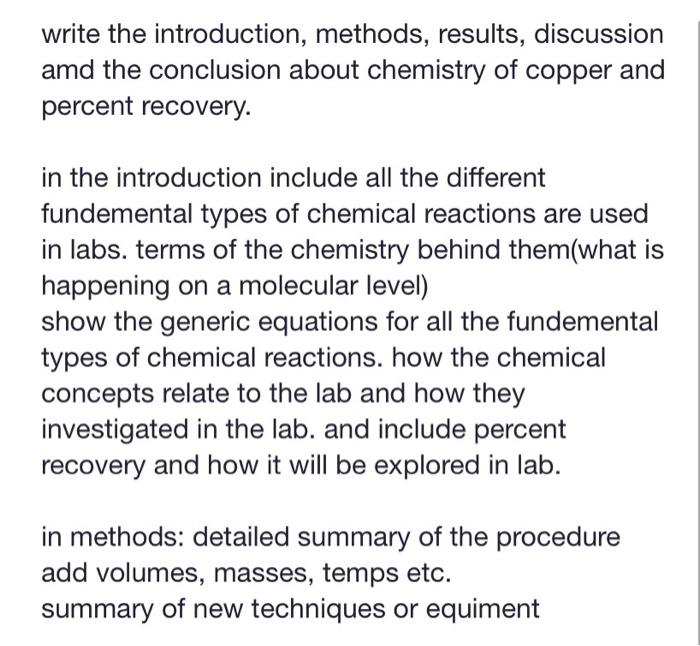 Solved write the introduction, methods, results, discussion | Chegg.com
