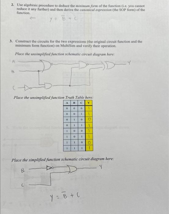 Lab \#4: Logic Minimization Objectives: Upon | Chegg.com