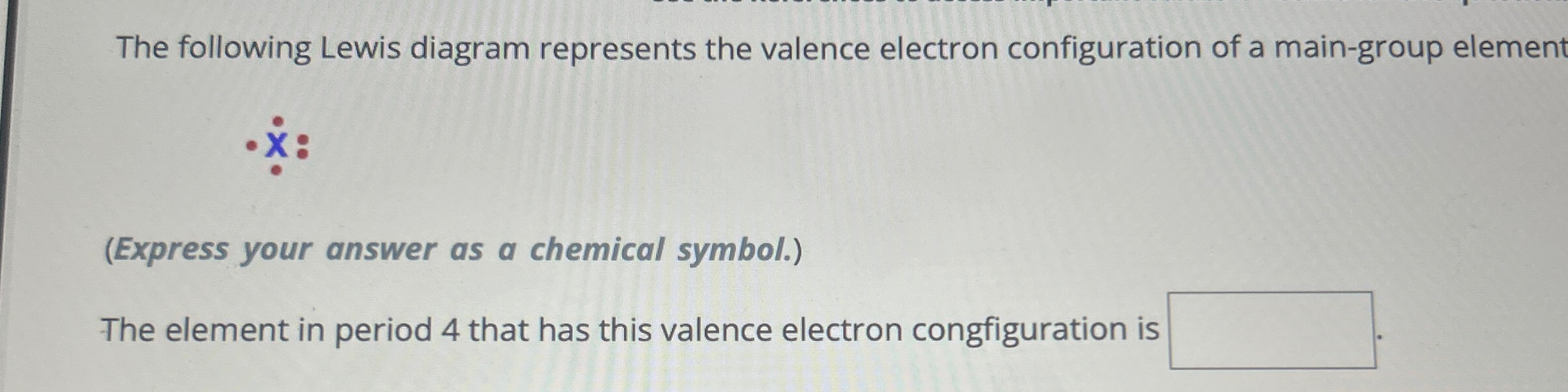 Solved The following Lewis diagram represents the valence | Chegg.com