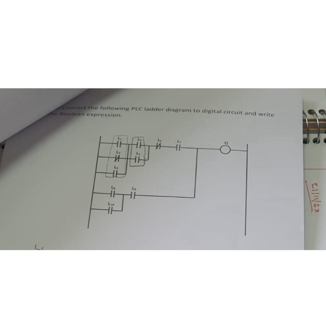 Solved Convert the following PLC ladder diagram to digital | Chegg.com