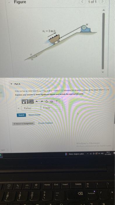 Solved e1 1 of 1 F9 COL 8 [ Figure Part A 8= If the car has | Chegg.com