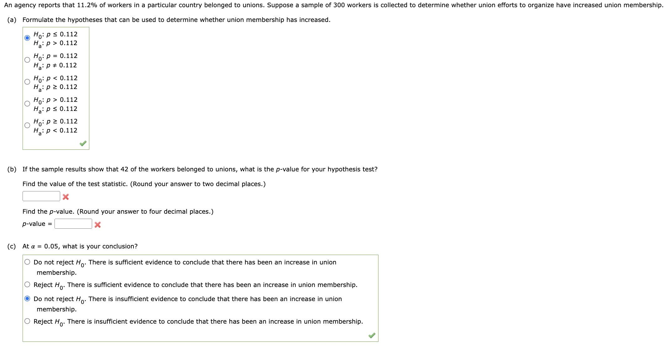 Solved (a) ﻿Formulate the hypotheses that can be used to | Chegg.com
