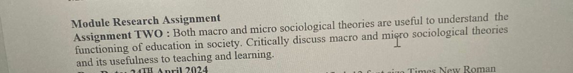 Solved Module Research AssignmentAssignment TWO : Both macro | Chegg.com