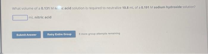 Solved What volume of a 0.131M nicic acid solution is | Chegg.com