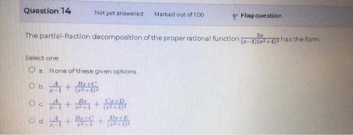 Solved The partial-fraction decomposition of the proper | Chegg.com