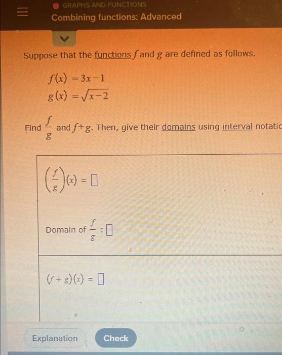 Solved Suppose that the functions f and g are defined as | Chegg.com Solved Suppose that the functions f and g are defined as | Chegg.com