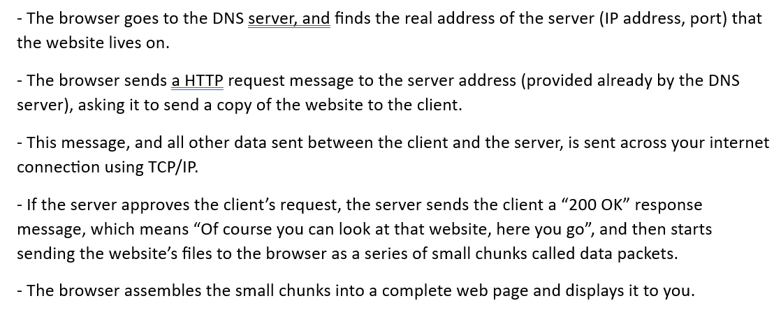 Solved Based on the example procedure of a web address into | Chegg.com