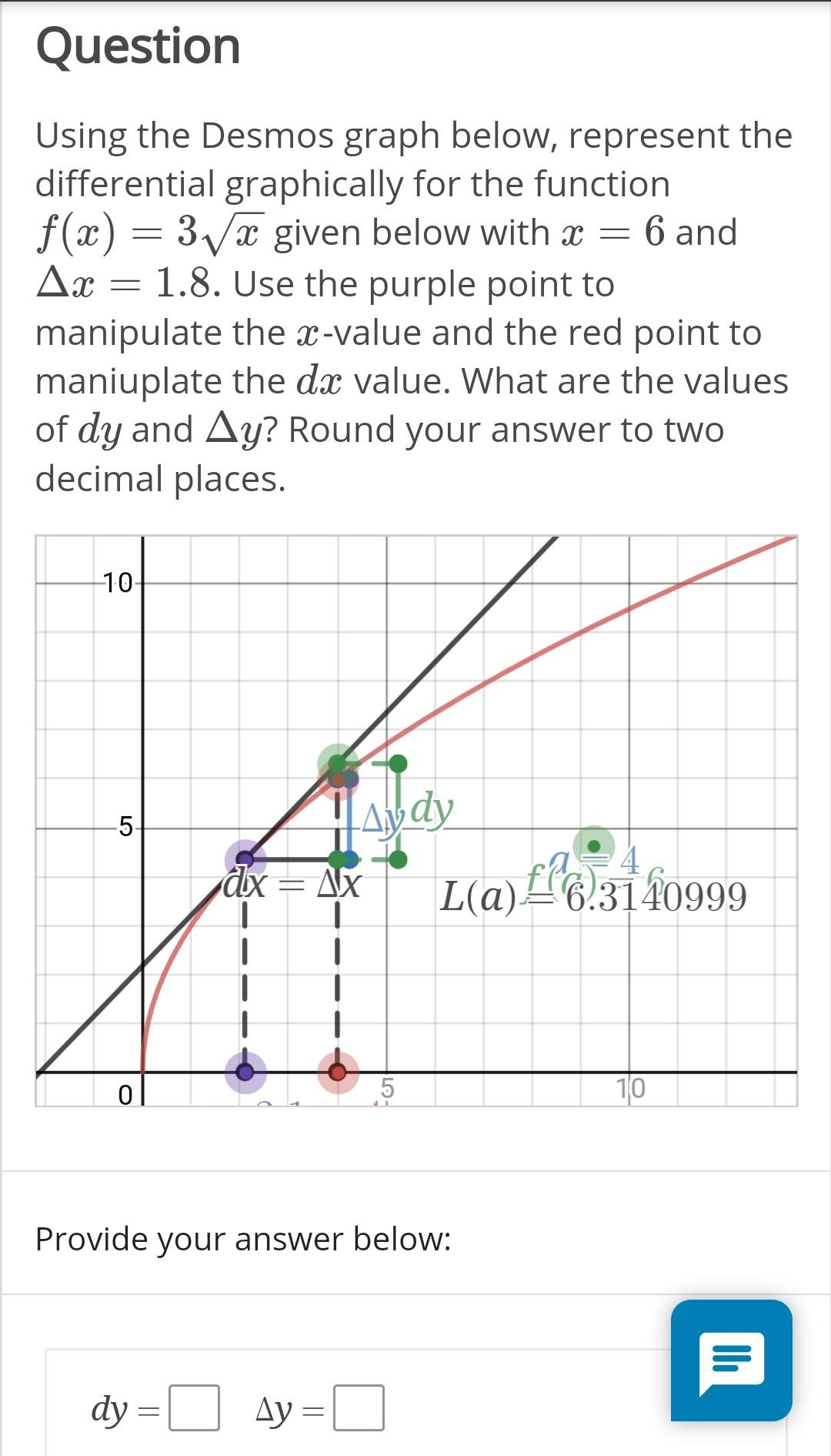 Solved Question Using the Desmos graph below, represent the | Chegg.com