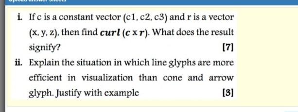 Solved i. If c is a constant vector (c1, c2,c3) and r is a | Chegg.com
