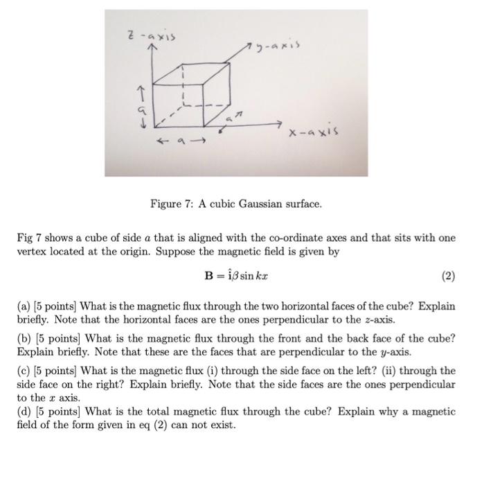 Solved Figure 7: A cubic Gaussian surface. Fig 7 shows a | Chegg.com Solved Figure 7: A cubic Gaussian surface. Fig 7 shows a | Chegg.com