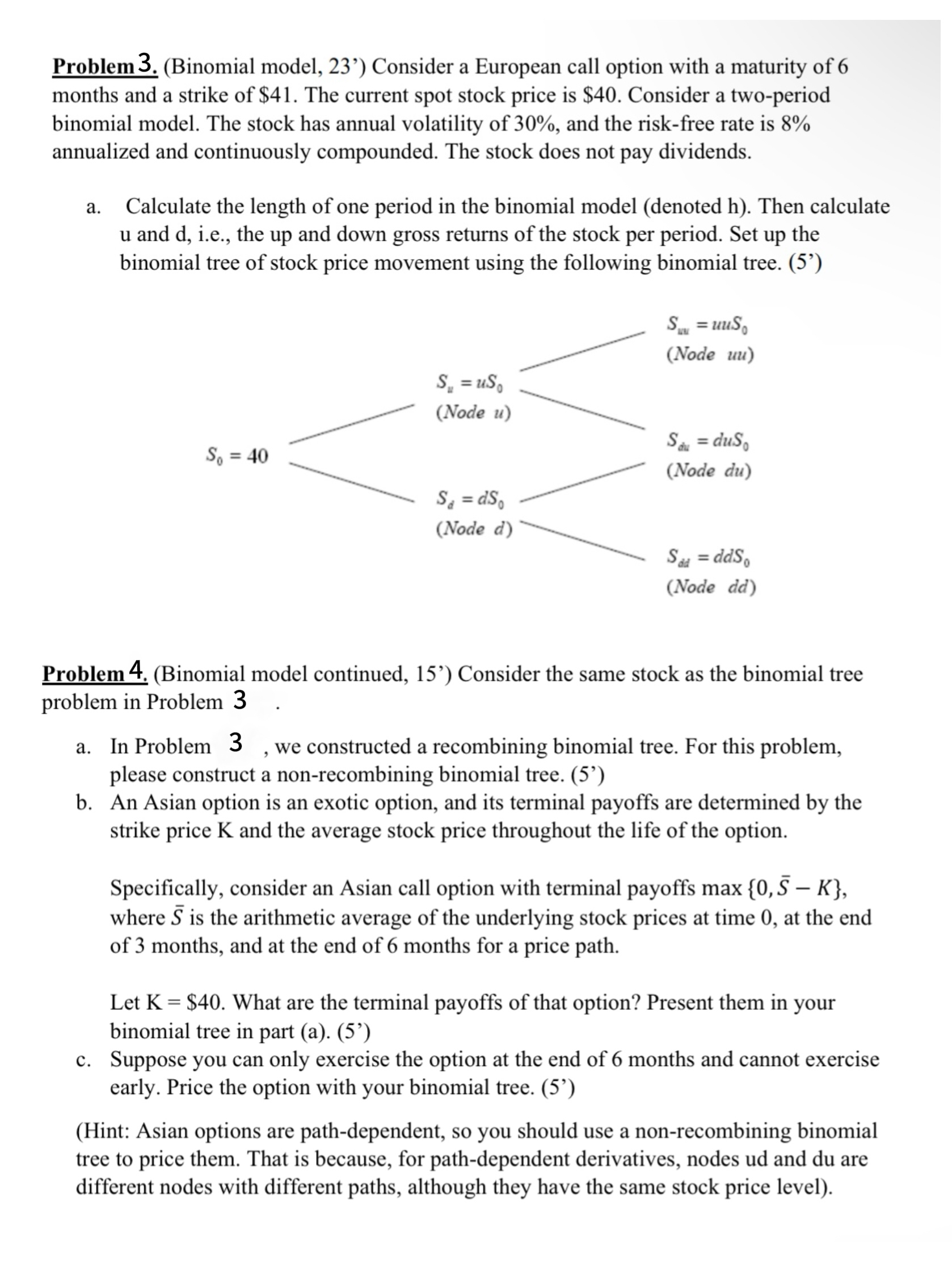 Solved (Information from problem 3：Consider a European call | Chegg.com