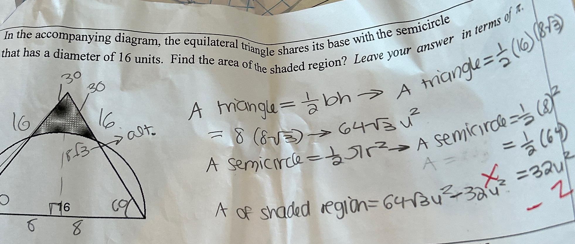 Solved In the accompanying diagram, the equilateral triangle | Chegg.com