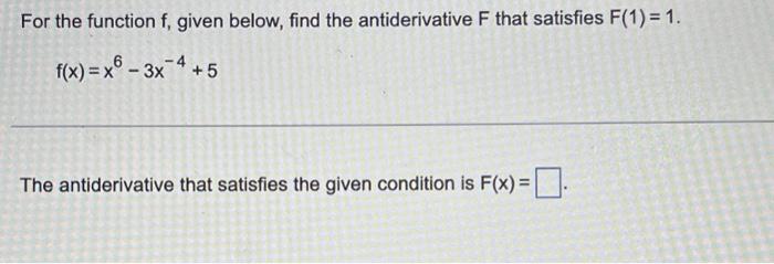 Solved For the function f, given below, find the | Chegg.com