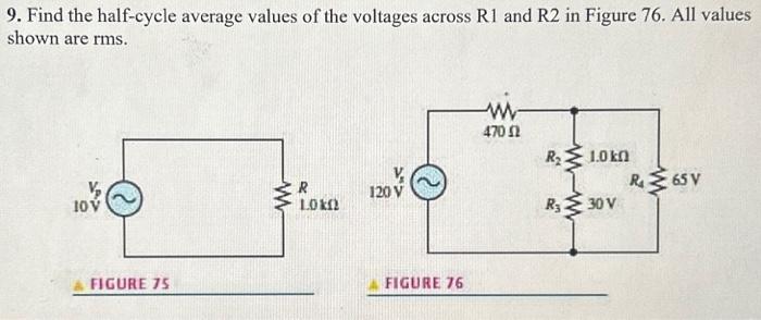 Solved 9. Find the half-cycle average values of the voltages | Chegg.com