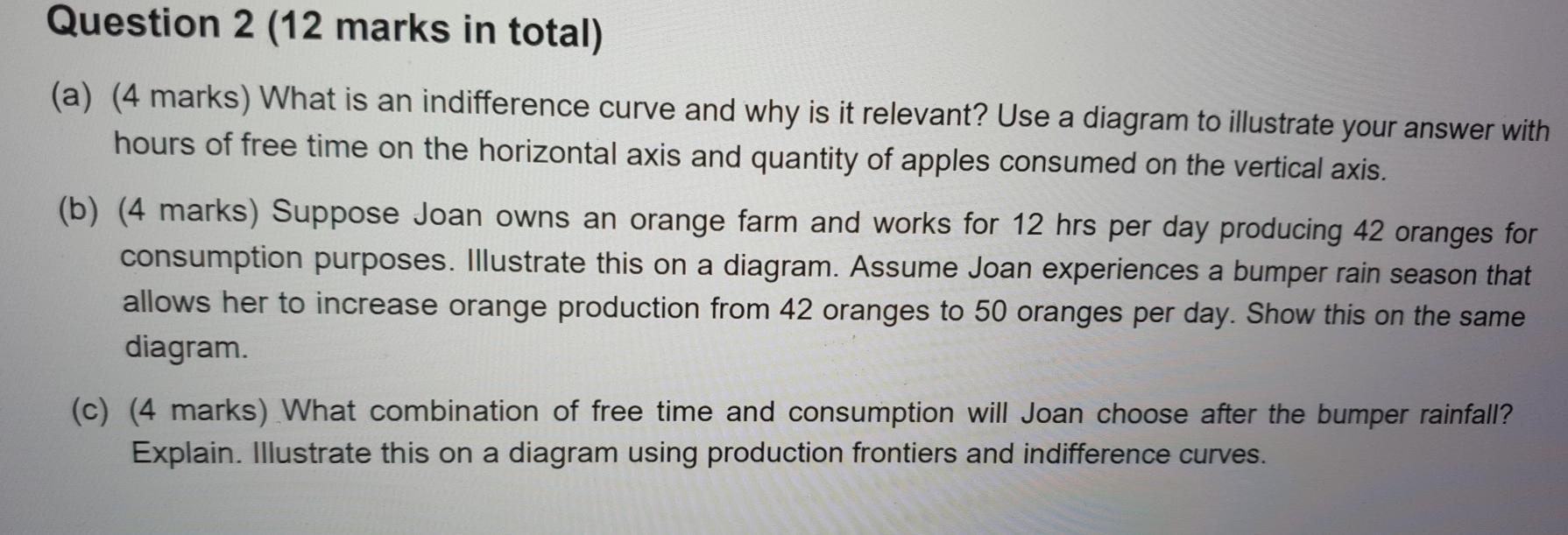 Solved Question 2 (12 marks in total) (a) (4 marks) What is | Chegg.com