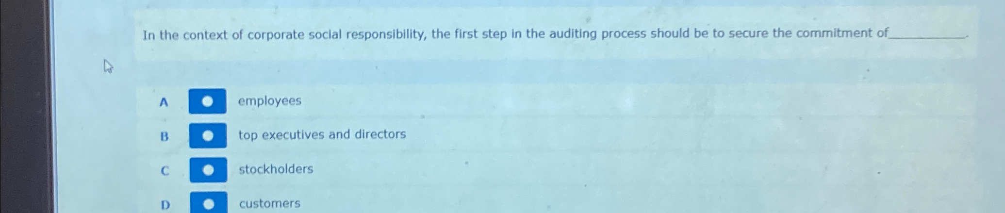Solved In the context of corporate social responsibility, | Chegg.com