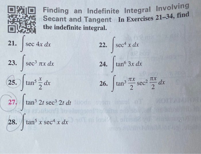 Solved 0910 Finding an Indefinite Integral Involving Secant | Chegg.com