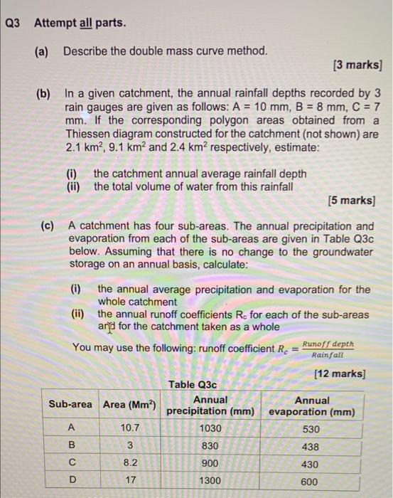 Solved Q3 Attempt all parts. (a) Describe the double mass | Chegg.com