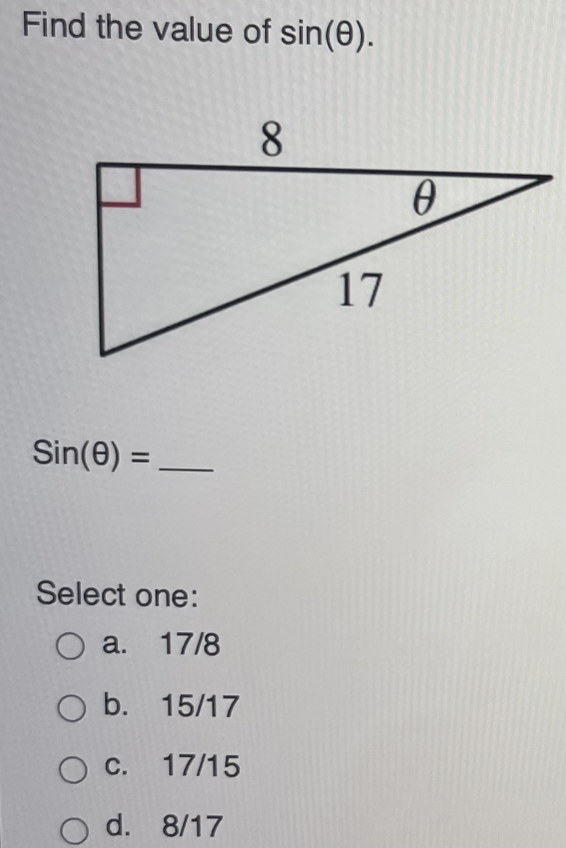 Solved Find the value of sin(θ).Sin(θ)=Select | Chegg.com