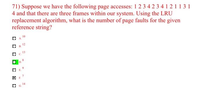 Solved 71) Suppose we have the following page accesses: 1 2 | Chegg.com