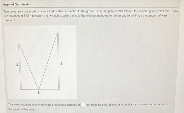 Solved Applied Optimization Two poles are connected by a | Chegg.com